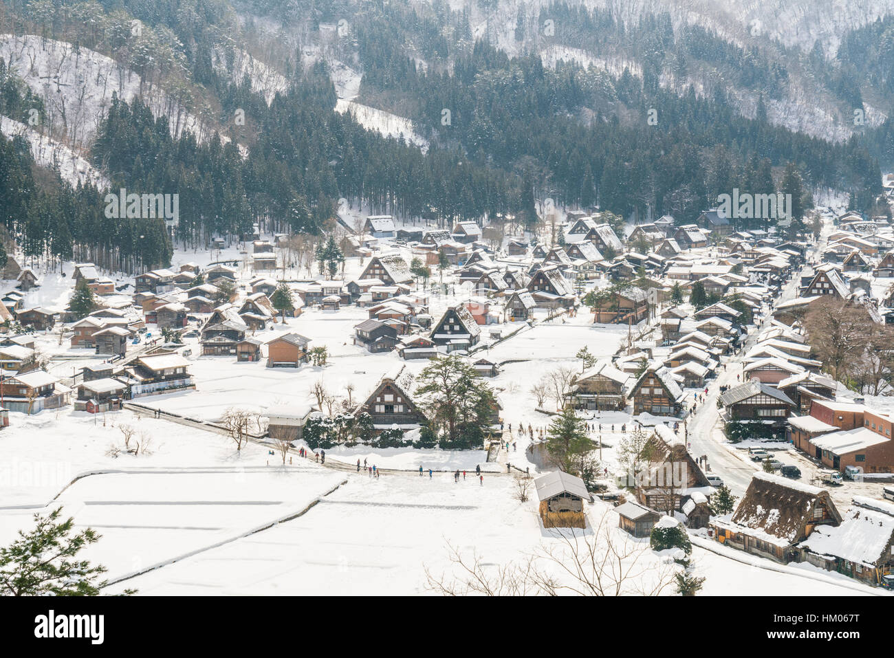 Winter Of Shirakawago with snow falling , Japan Stock Photo - Alamy