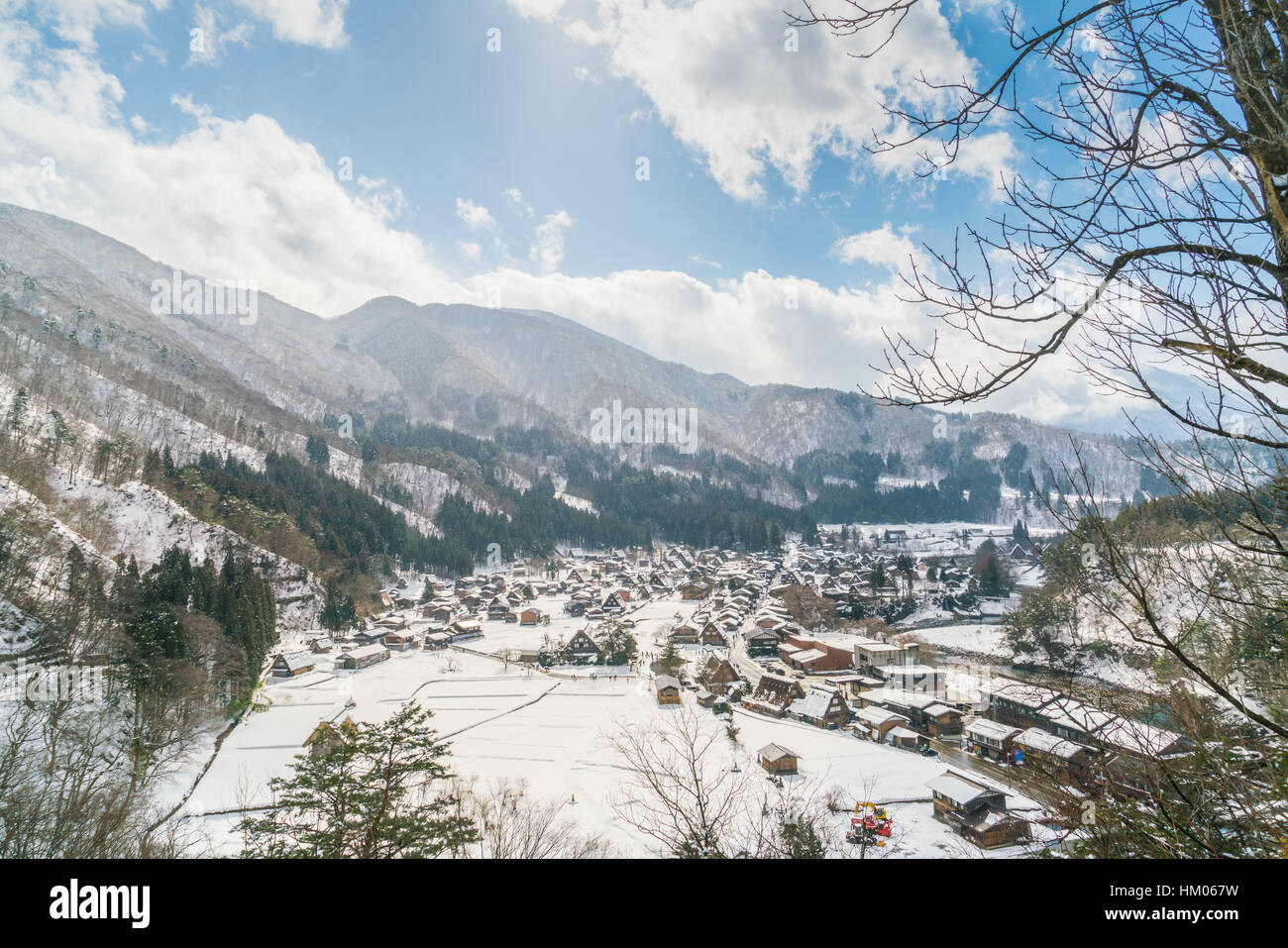 Winter Of Shirakawago with snow falling , Japan Stock Photo - Alamy