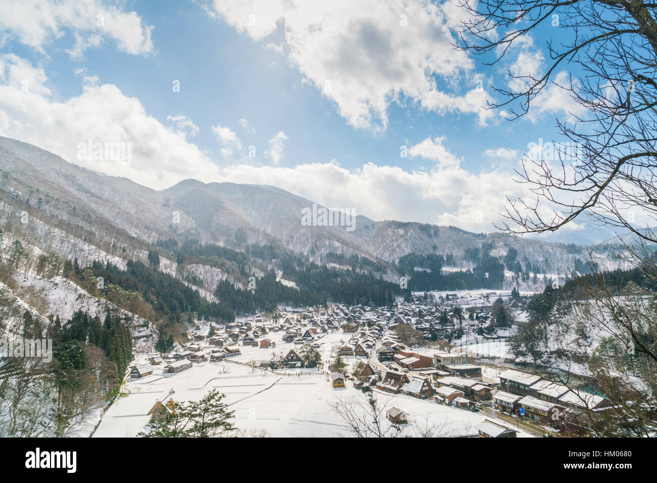 Winter Of Shirakawago with snow falling , Japan Stock Photo - Alamy