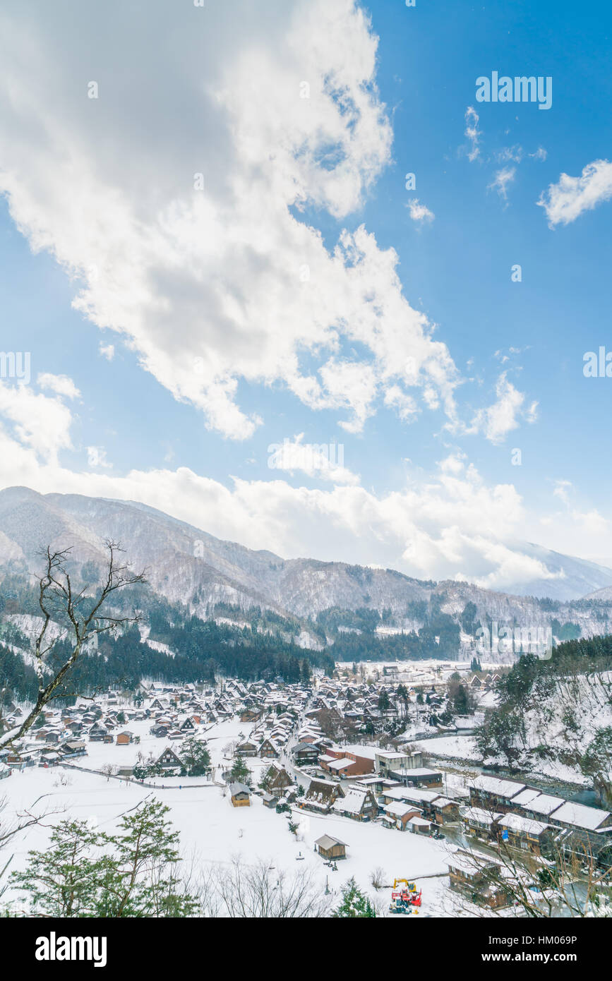 Winter Of Shirakawago with snow falling , Japan Stock Photo - Alamy