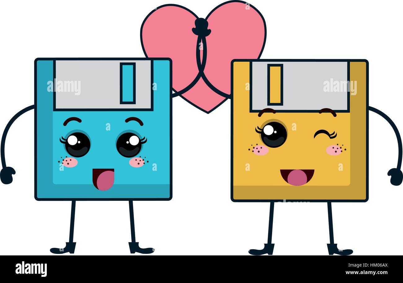 floppy disk kawaii character vector illustration design Stock Vector ...