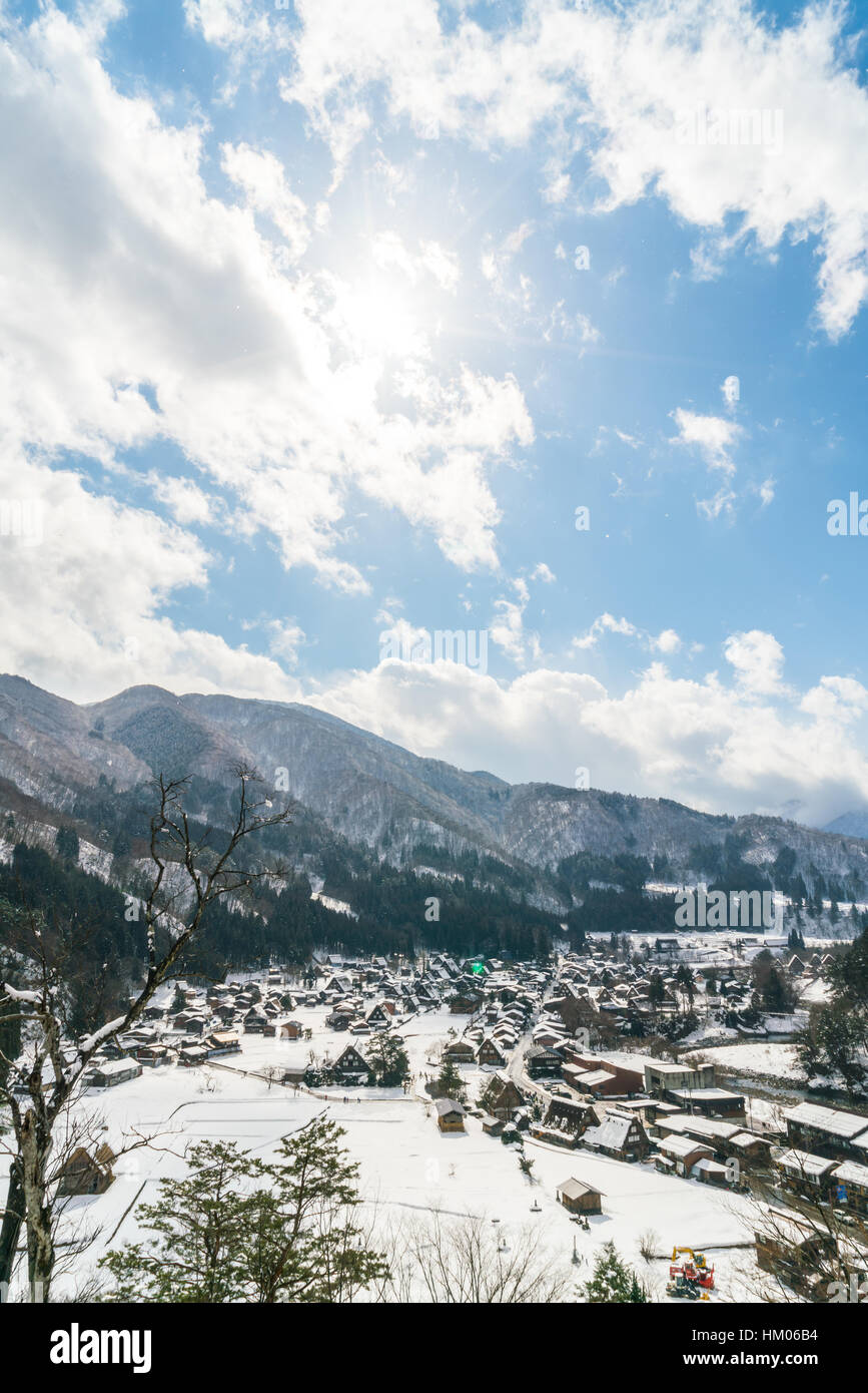 Winter Of Shirakawago with snow falling , Japan Stock Photo - Alamy