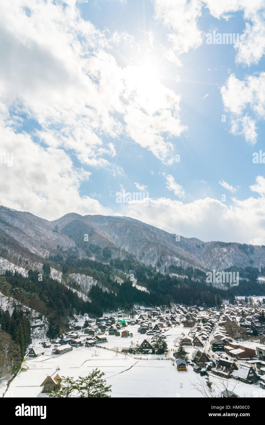 Winter Of Shirakawago with snow falling , Japan Stock Photo - Alamy