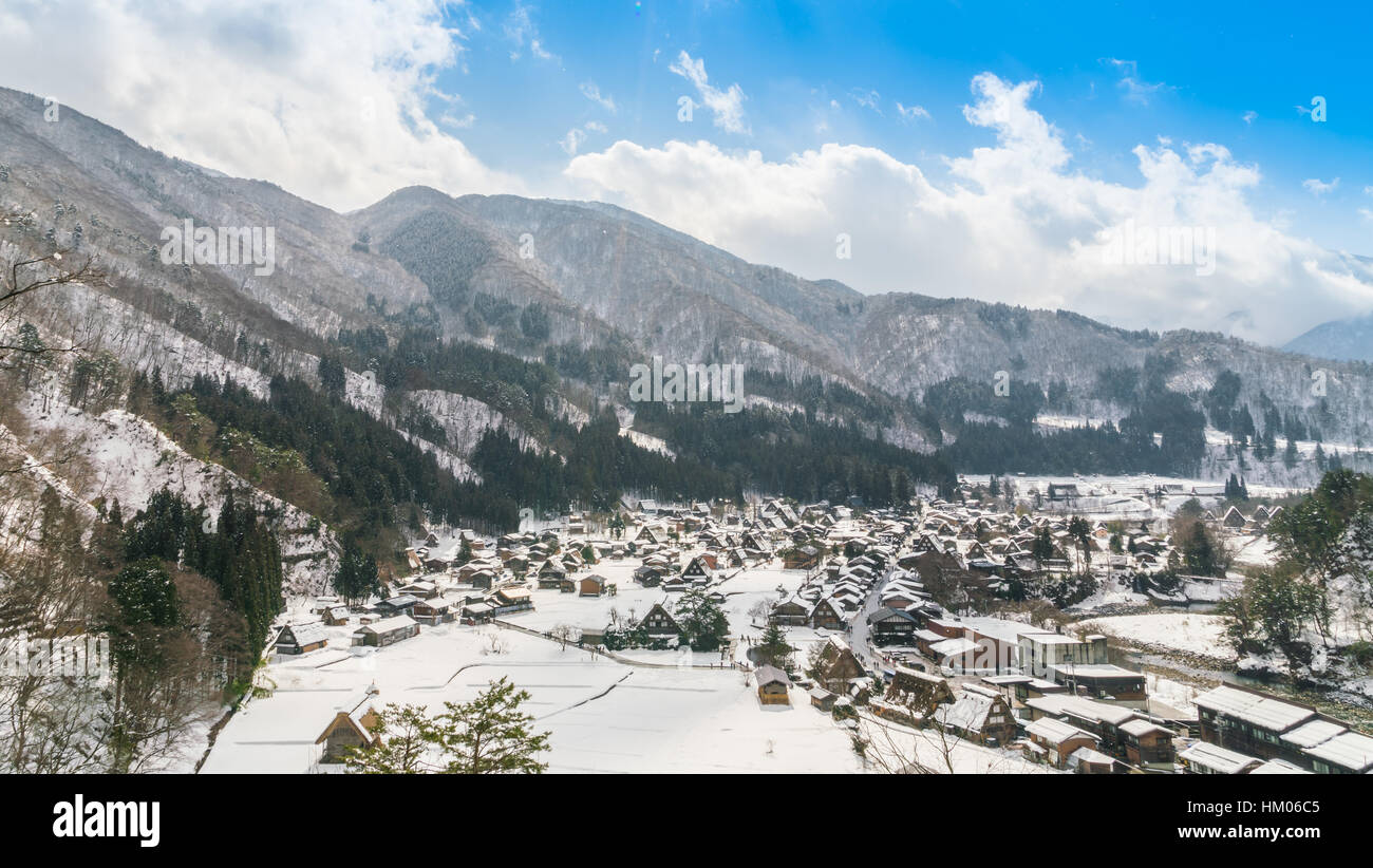 Winter Of Shirakawago with snow falling , Japan Stock Photo - Alamy