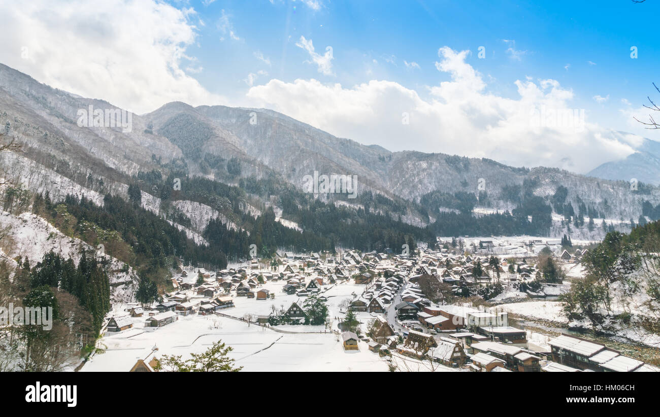 Winter Of Shirakawago with snow falling , Japan Stock Photo - Alamy