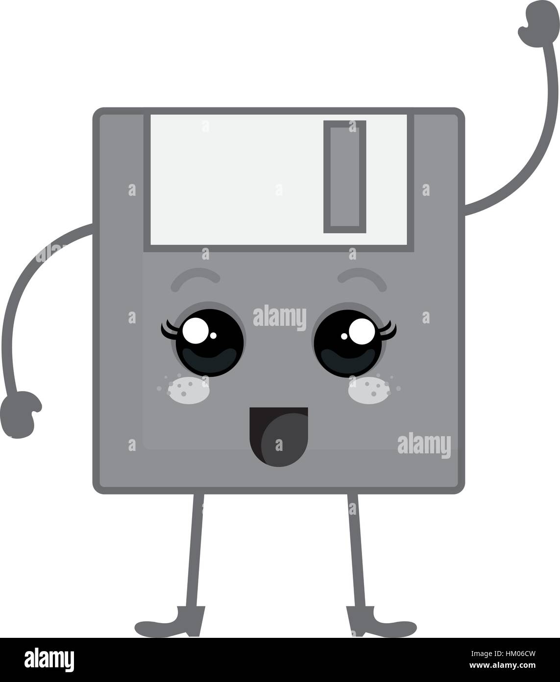 floppy disk kawaii character vector illustration design Stock Vector ...
