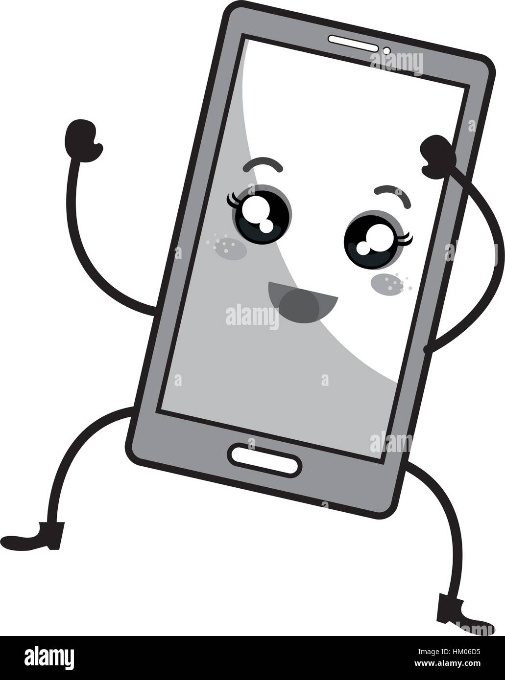 smartphone device kawaii character vector illustration design Stock ...