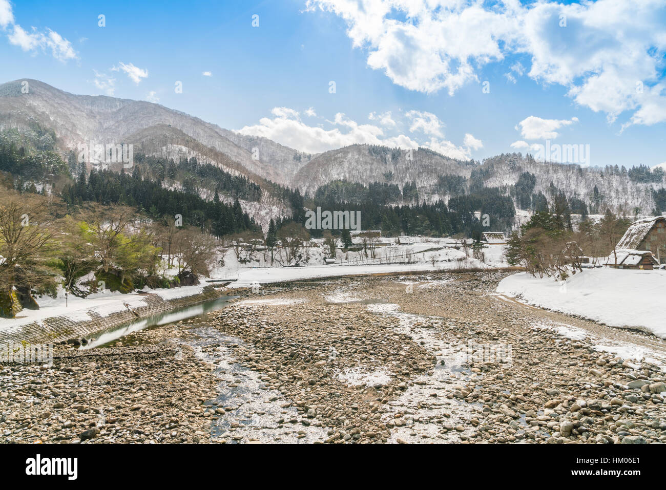 River with snow Stock Photo - Alamy