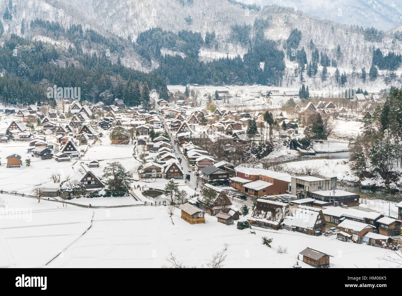 Winter Of Shirakawago with snow falling , Japan Stock Photo - Alamy