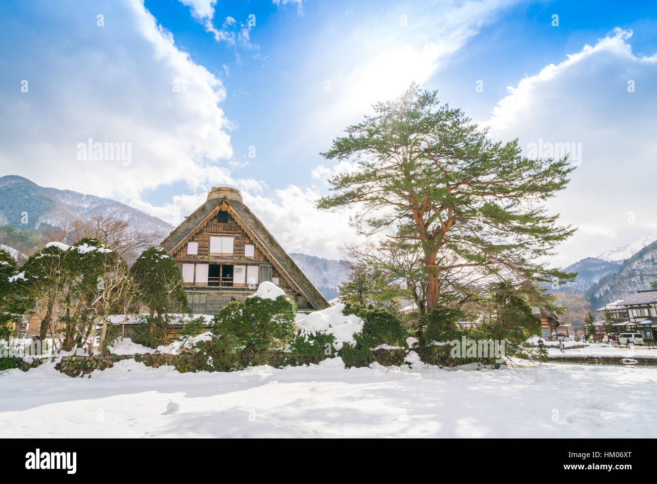 Winter Of Shirakawago with snow falling , Japan Stock Photo - Alamy