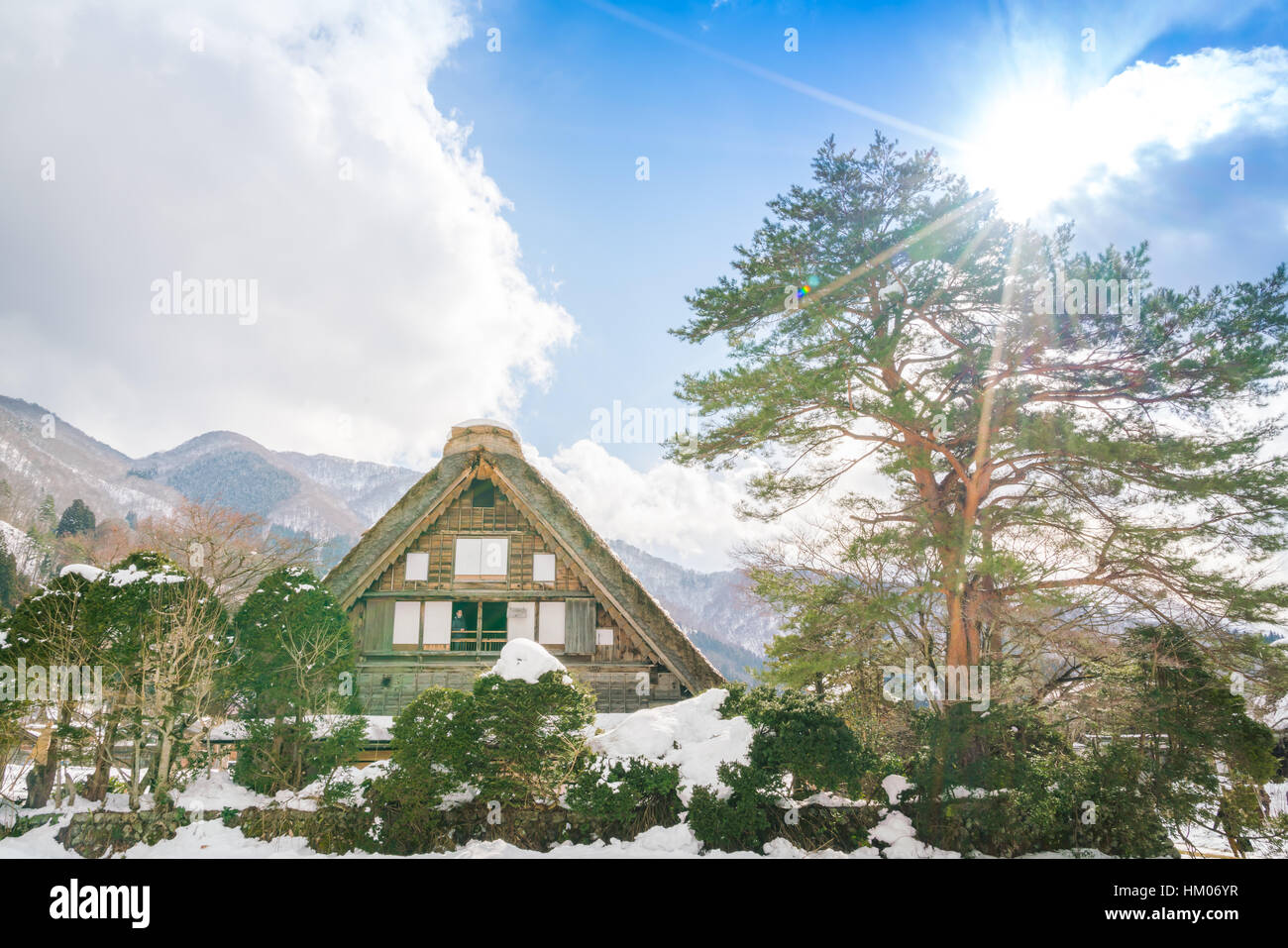 Winter Of Shirakawago with snow falling , Japan Stock Photo - Alamy