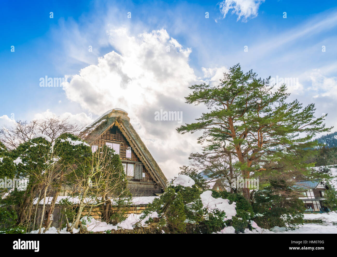 Winter Of Shirakawago with snow falling , Japan Stock Photo - Alamy