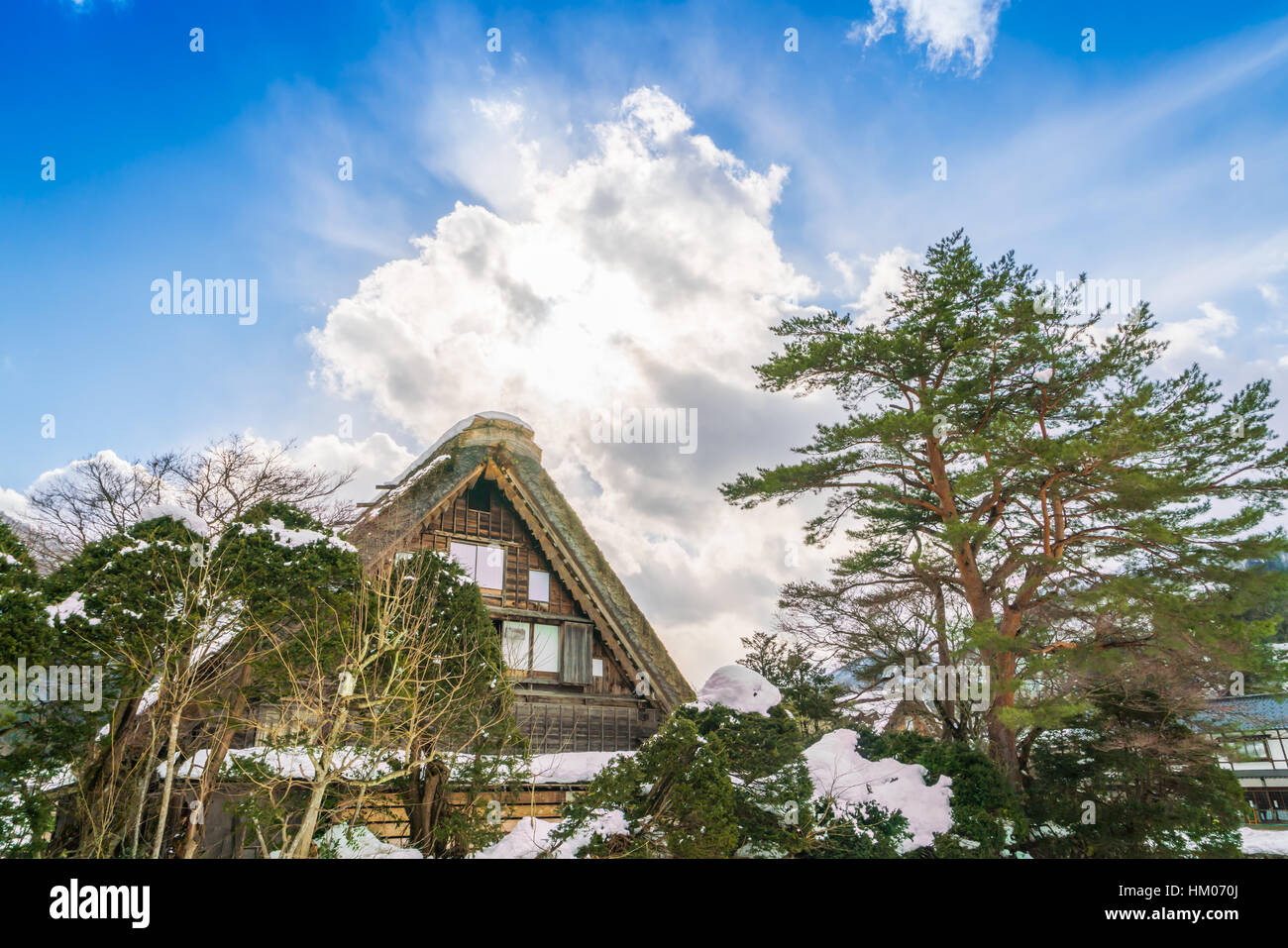 Winter Of Shirakawago with snow falling , Japan Stock Photo - Alamy