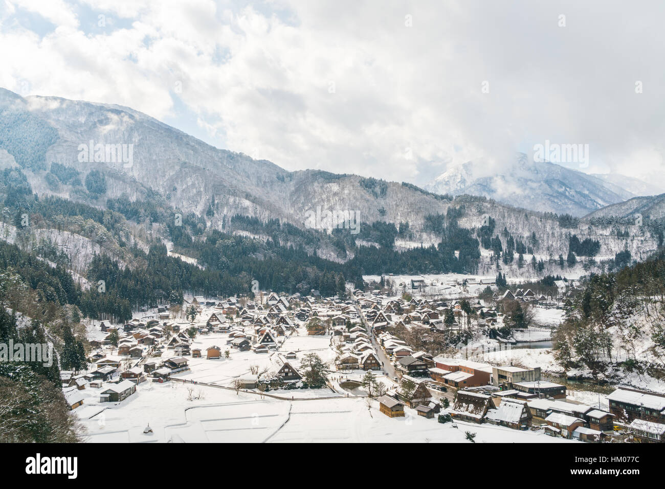 Winter Of Shirakawago with snow falling , Japan Stock Photo - Alamy