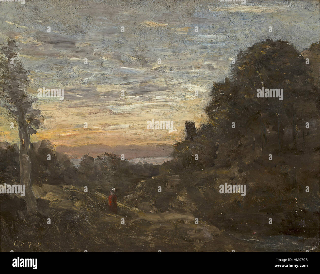 Jean-Baptiste Camille Corot’s 'La Tour dans les arbres' is an oil ...