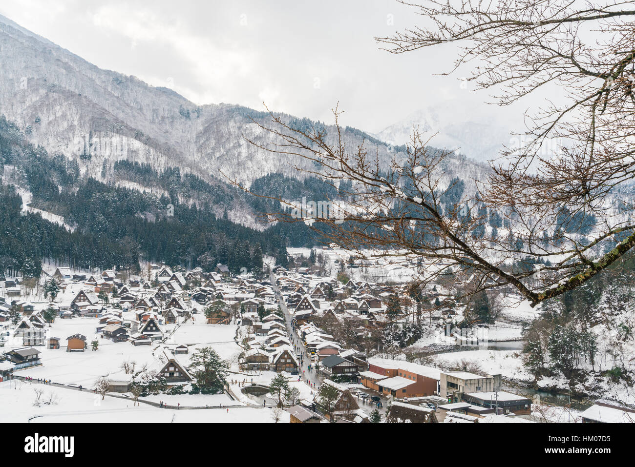 Winter Of Shirakawago with snow falling , Japan Stock Photo - Alamy
