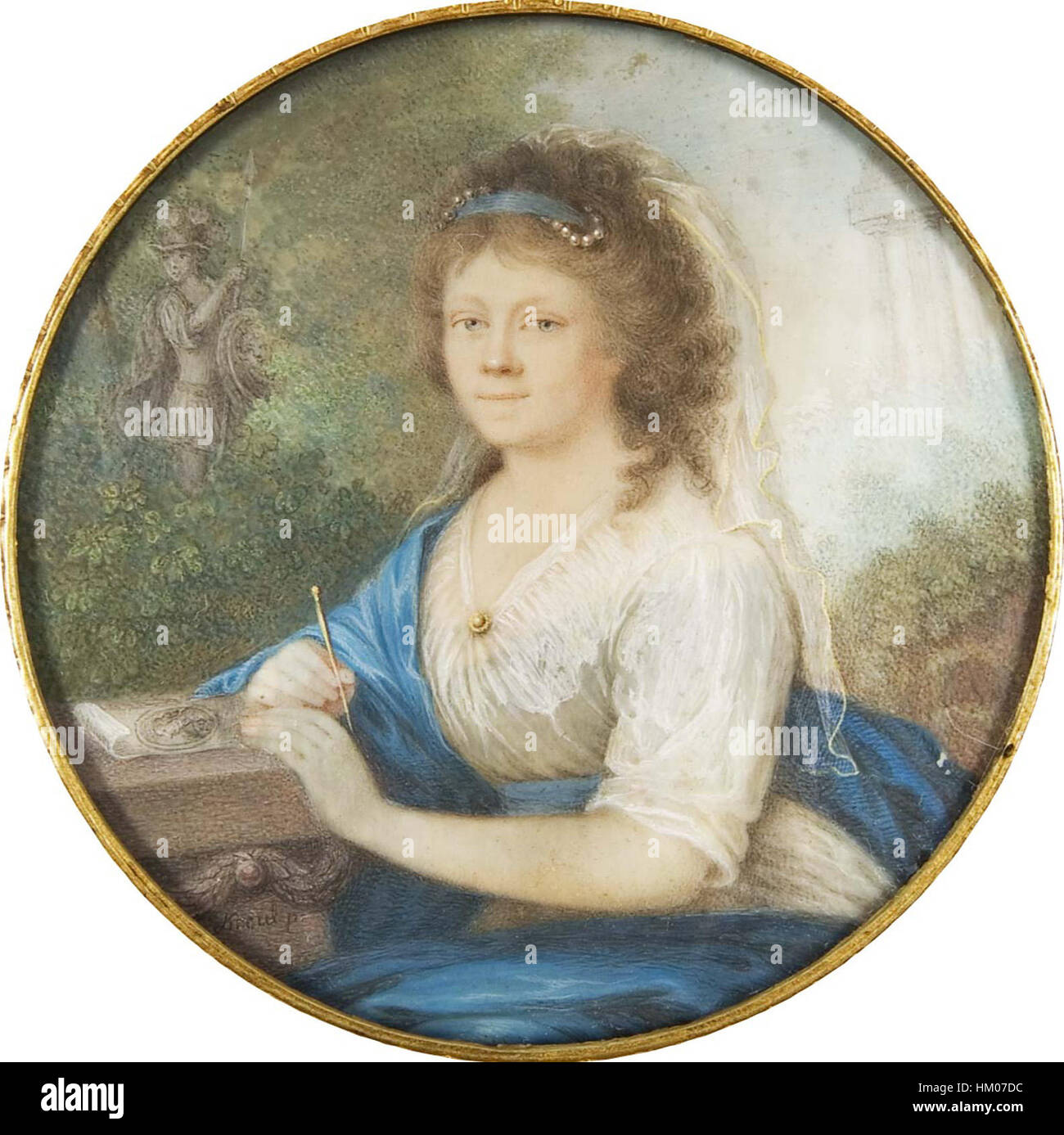 A Portrait By Johann Lorenz Kreul Depicting Amalie Von Imhoff