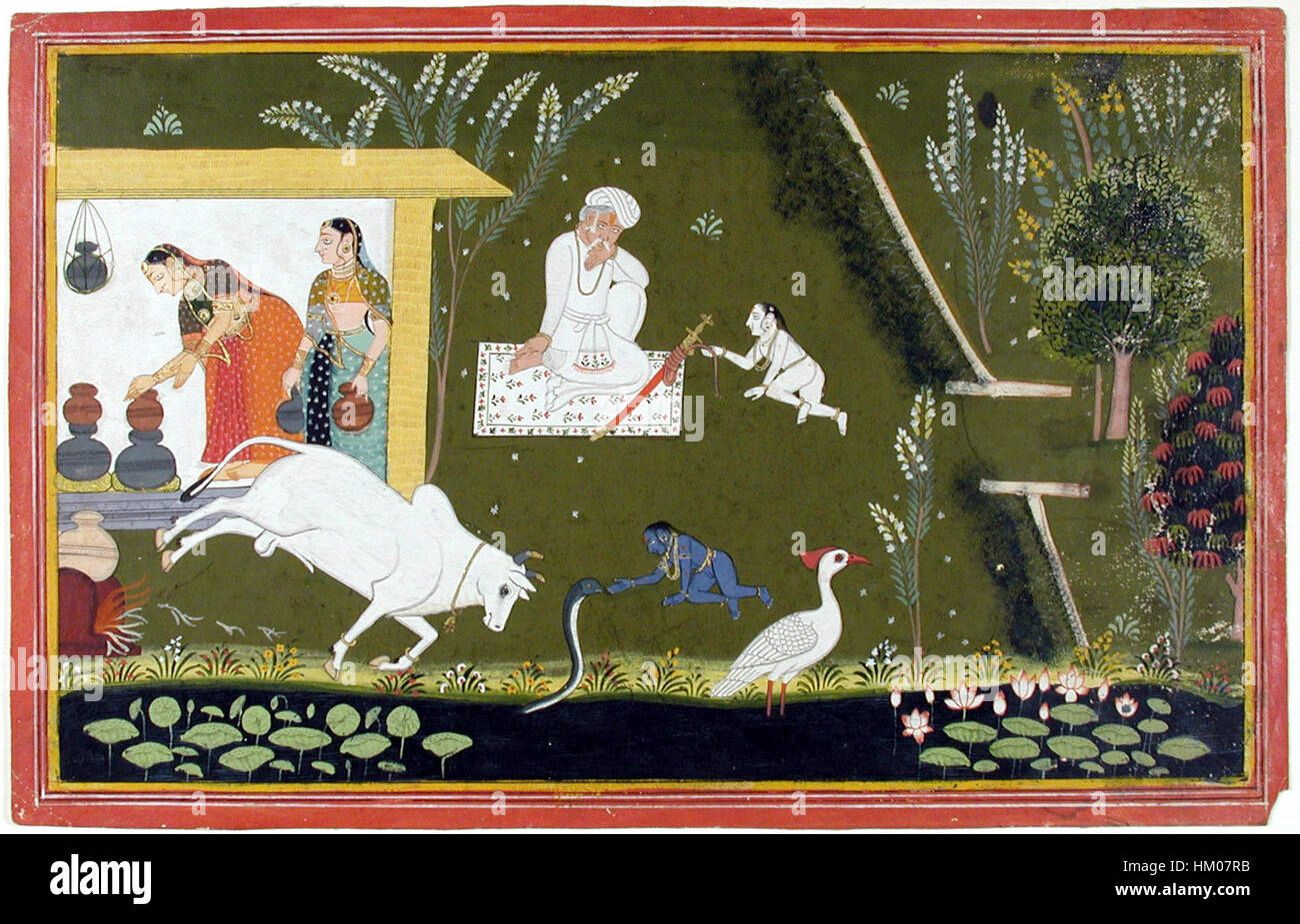 This painting depicts the Hindu gods Krishna and Balarama in ...