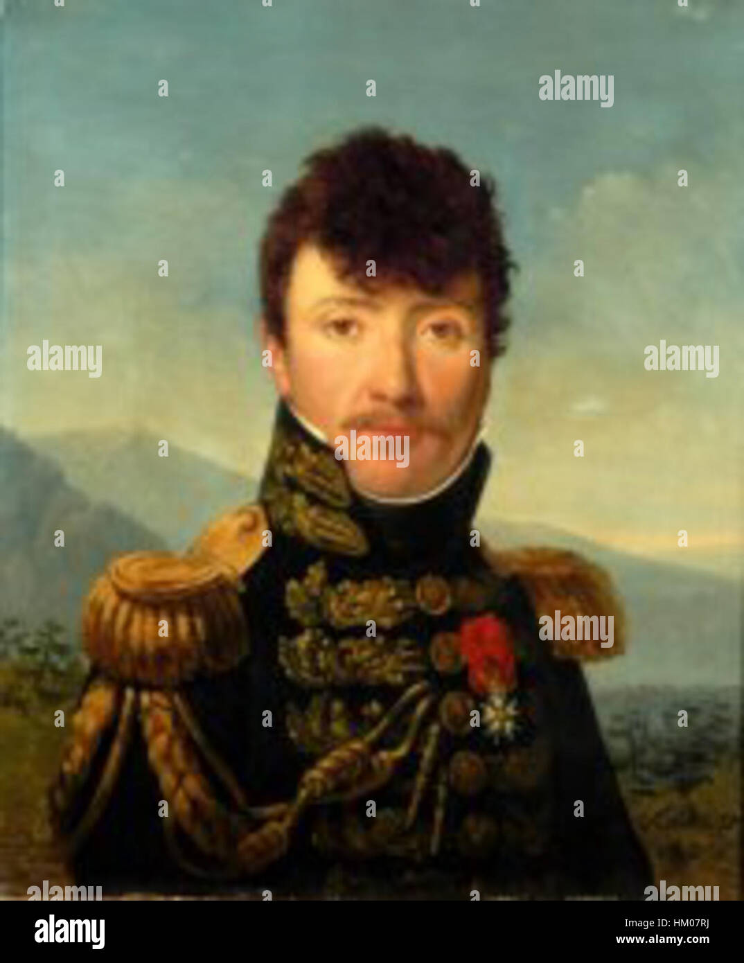 A historical painting of Jean Rapp, a notable French military officer ...