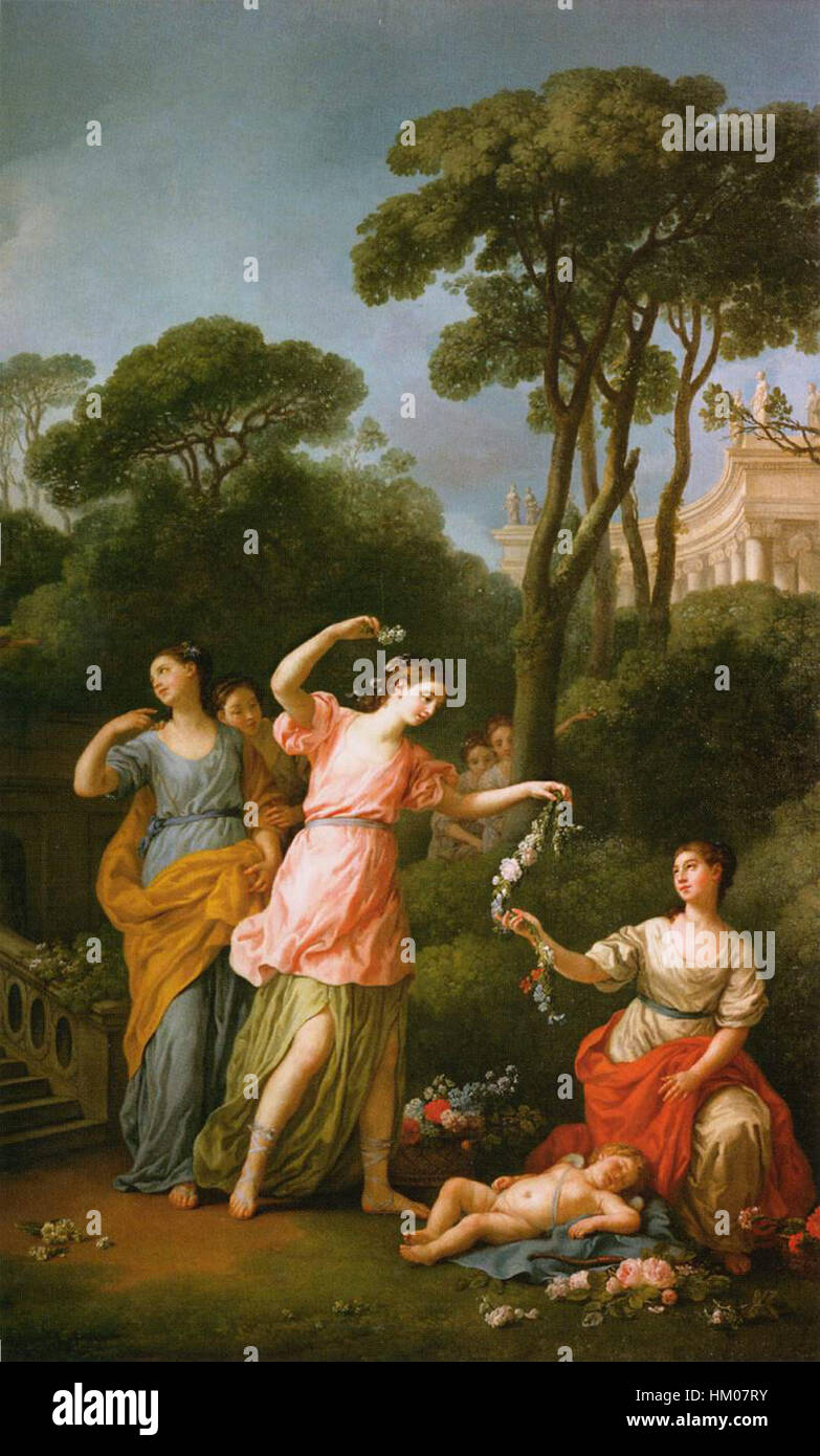 Joseph-Marie Vienâ€™s 'Greek Maidens Adorning a Sleeping Cupid with ...