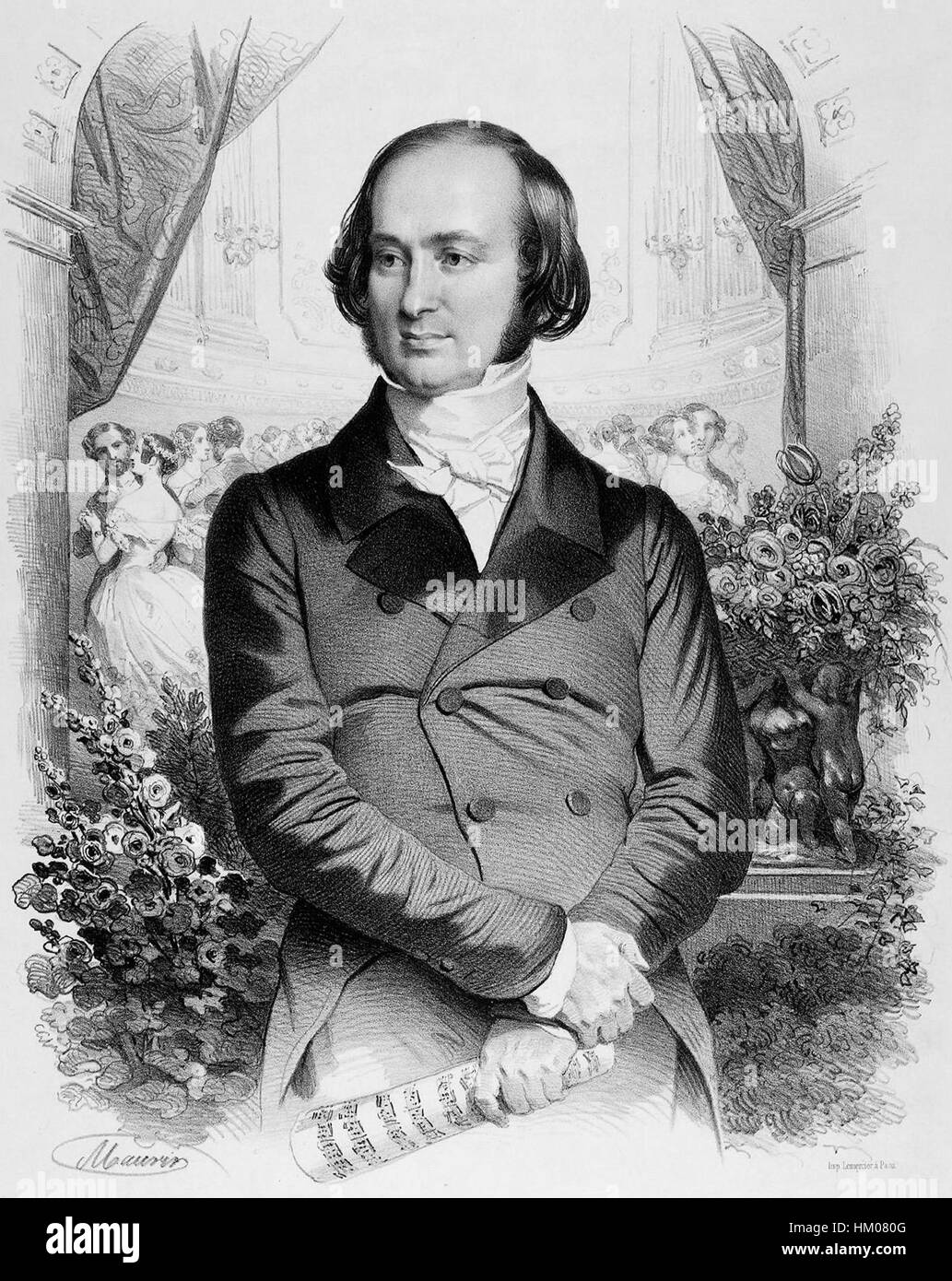 This painting by Antoine Maurin depicts Isaac Strauss, an individual of ...