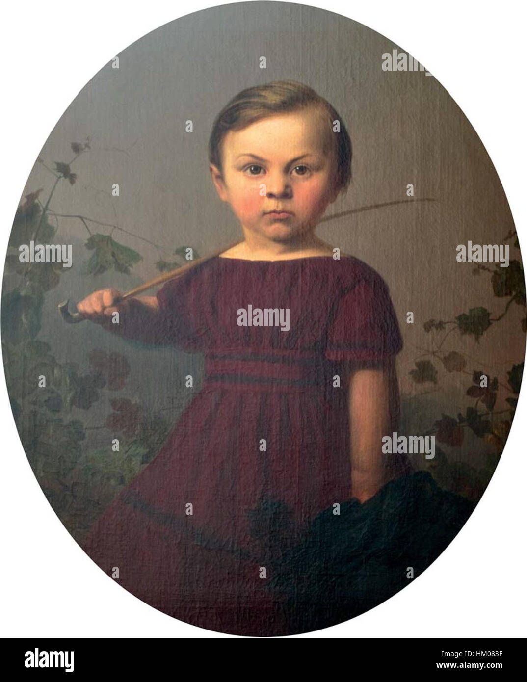 A portrait painting of a child by Johann Richard Seel (1819–1875), a ...