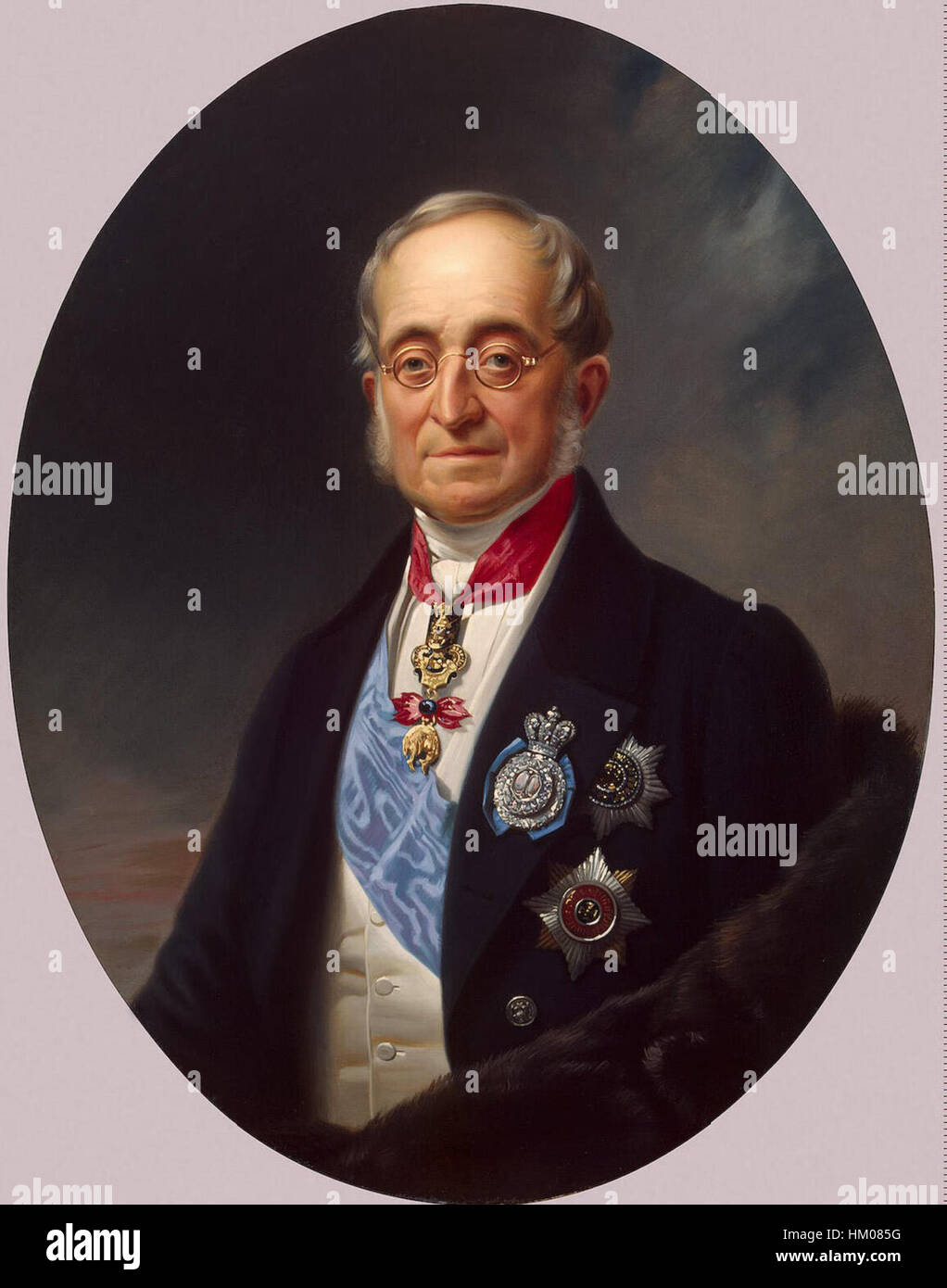 The portrait of Karl Nesselrode, painted during the 19th century ...