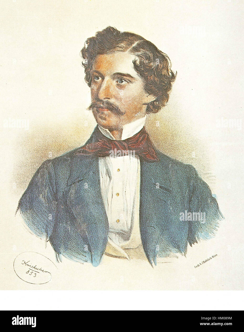 This 1853 portrait of Johann Strauss II, painted by Josef Kriehuber ...