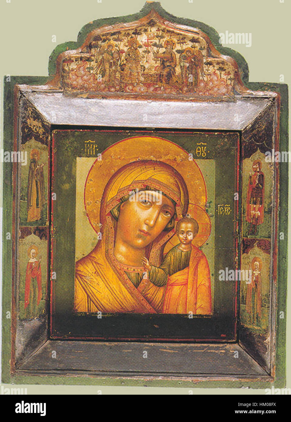 'Kazanskaya' by Ivan Ushakov is an oil painting housed at the Hermitage Museum, depicting the ...