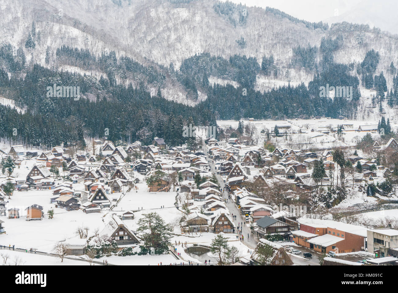 Winter Of Shirakawago with snow falling , Japan Stock Photo - Alamy