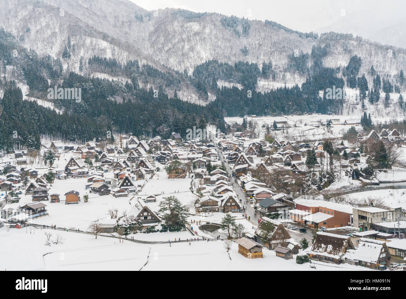 Winter Of Shirakawago with snow falling , Japan Stock Photo - Alamy
