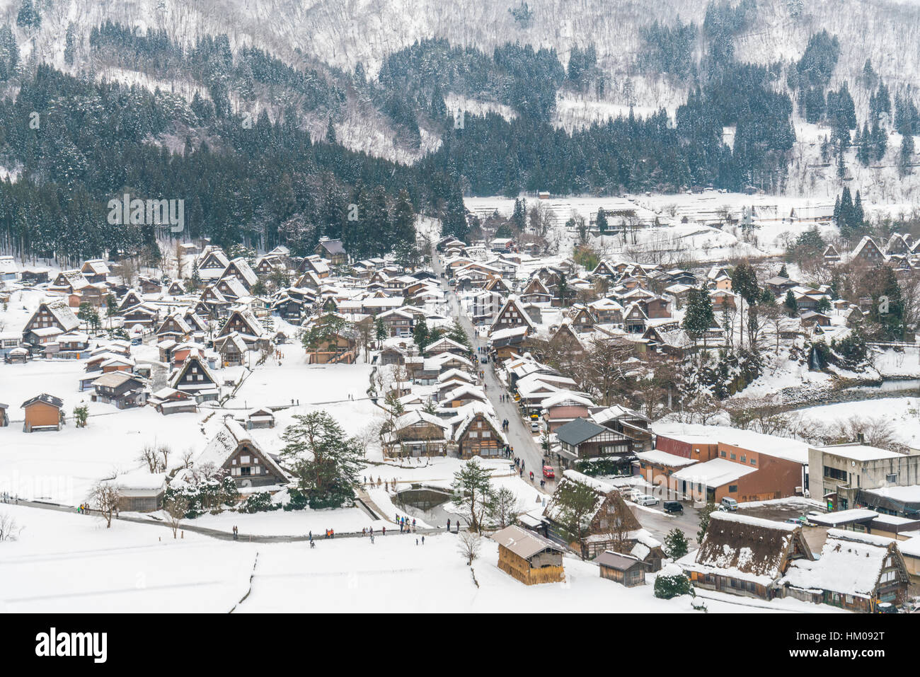 Winter Of Shirakawago with snow falling , Japan Stock Photo - Alamy