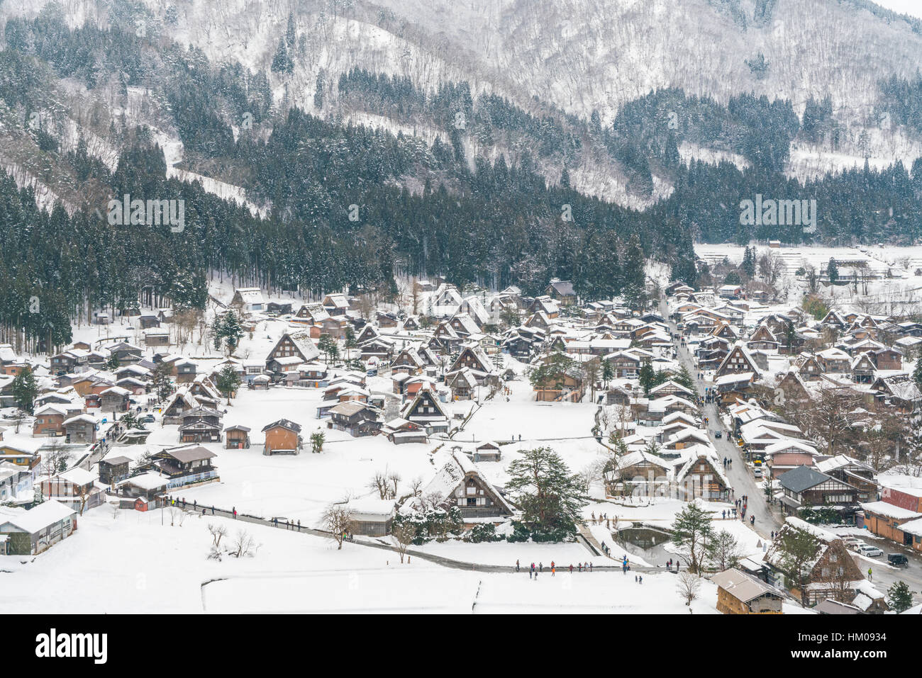 Winter Of Shirakawago with snow falling , Japan Stock Photo - Alamy