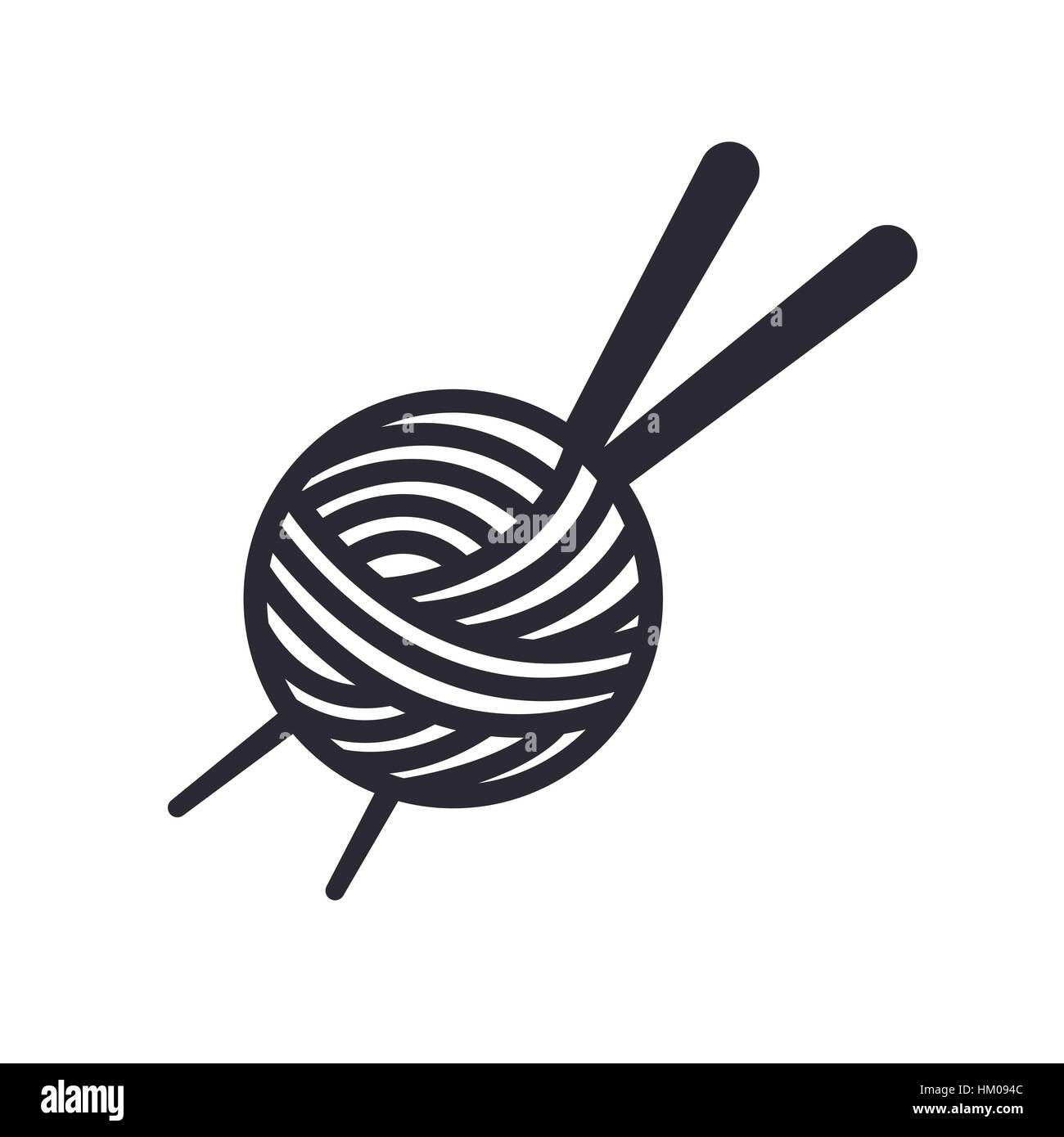Thread Spool and needle icon over white background. tailor shop concept ...