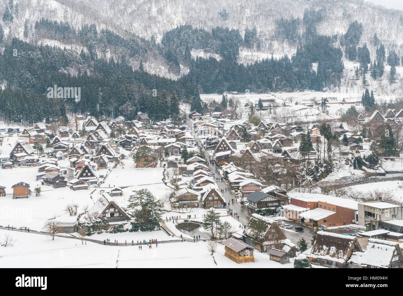 Winter Of Shirakawago with snow falling , Japan Stock Photo - Alamy