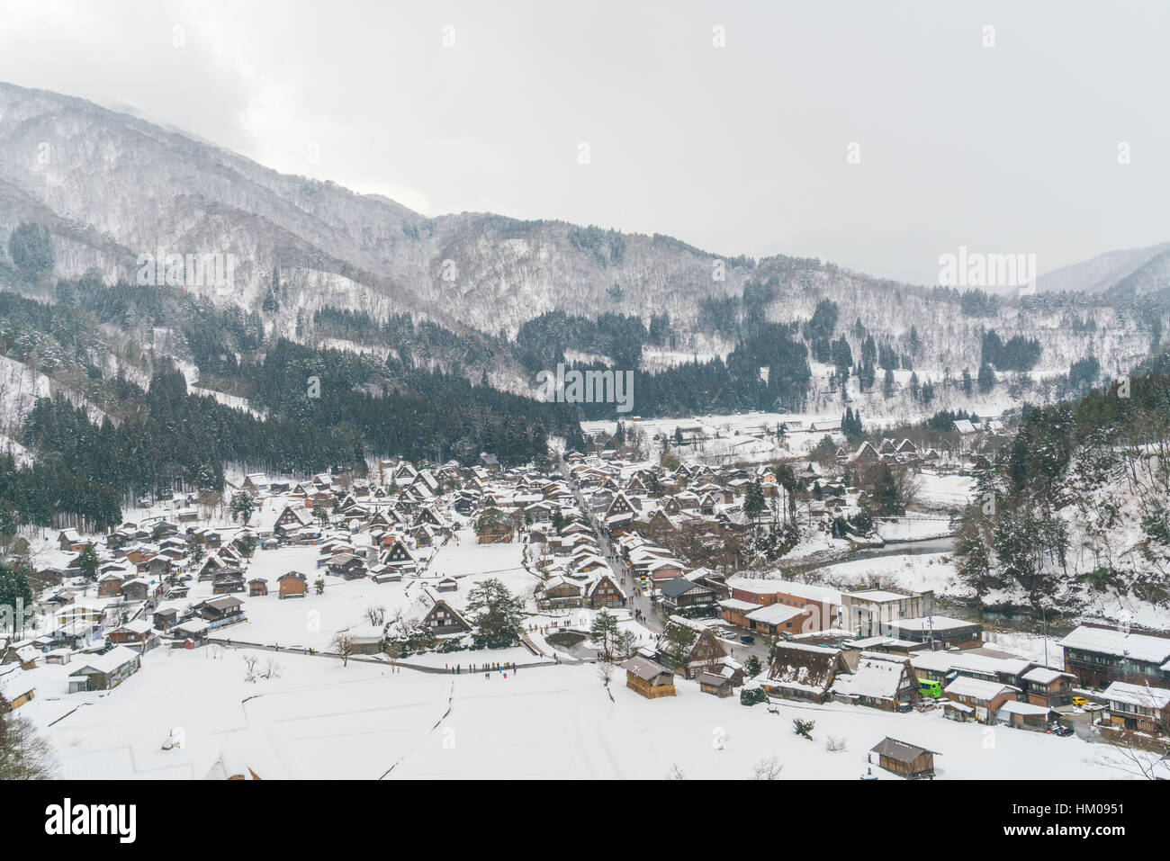 Winter Of Shirakawago with snow falling , Japan Stock Photo - Alamy