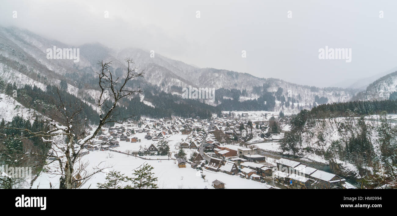 Winter Of Shirakawago with snow falling , Japan Stock Photo - Alamy