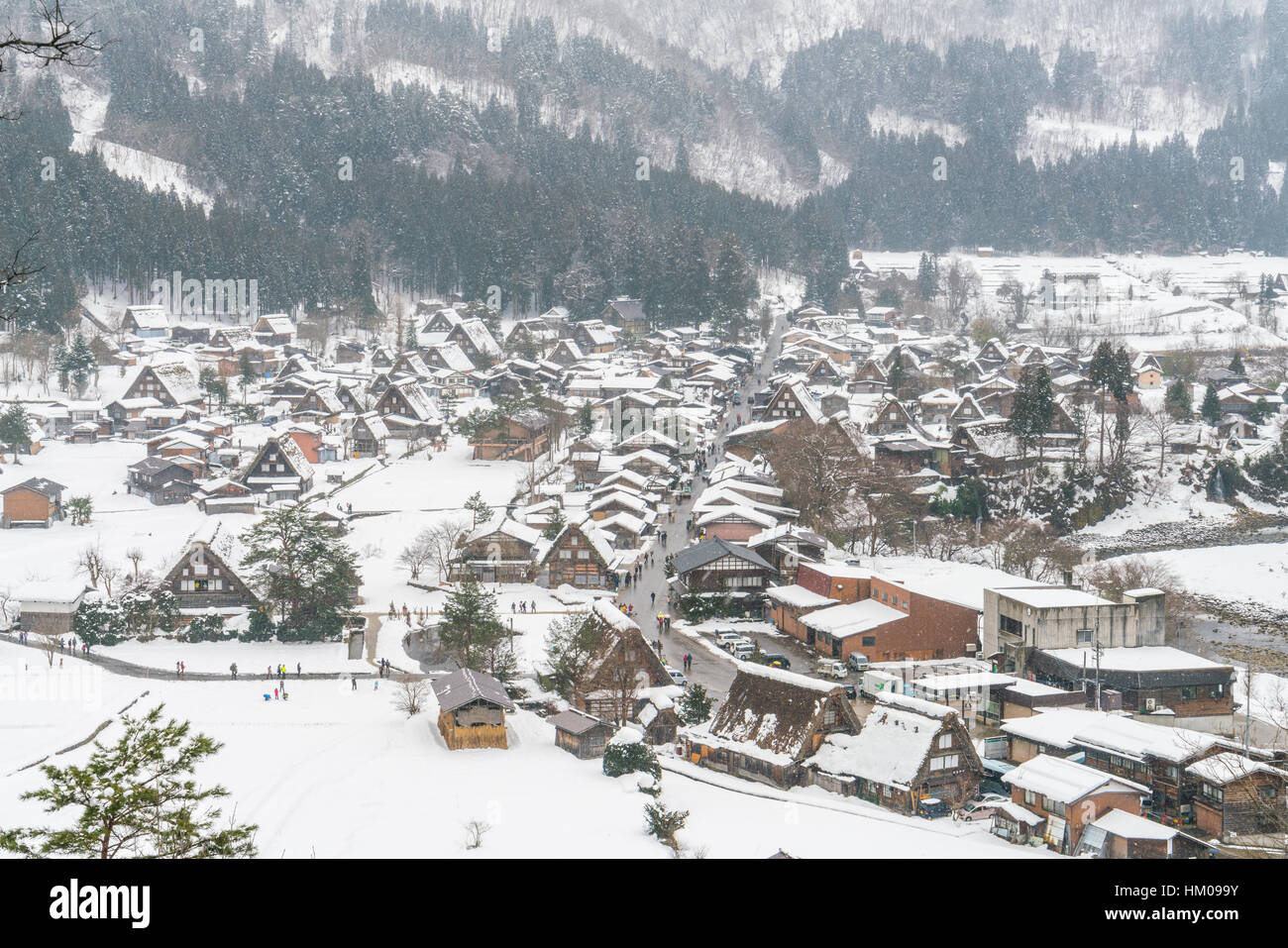 Winter Of Shirakawago with snow falling , Japan Stock Photo - Alamy