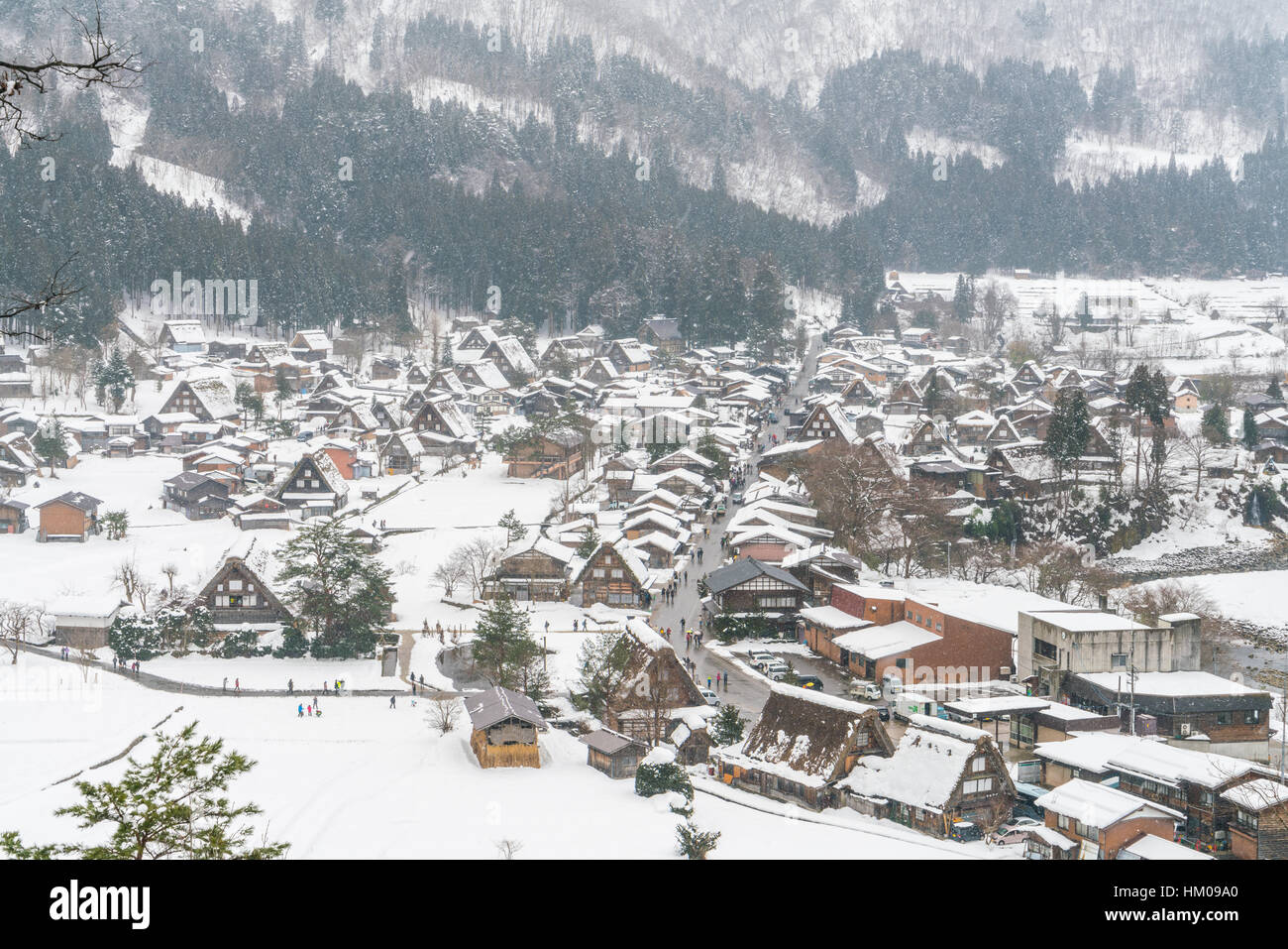 Winter Of Shirakawago with snow falling , Japan Stock Photo - Alamy