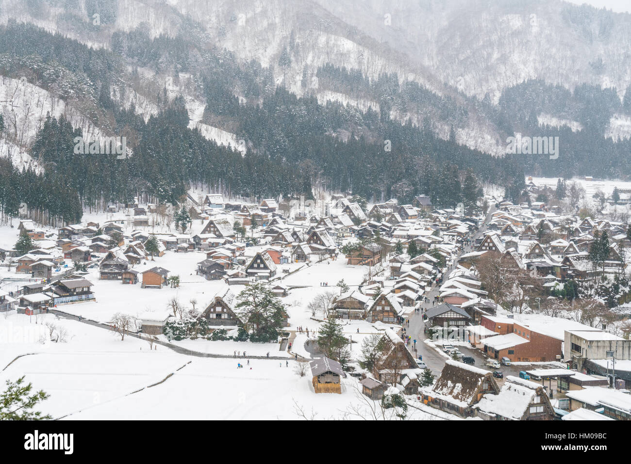 Winter Of Shirakawago with snow falling , Japan Stock Photo - Alamy