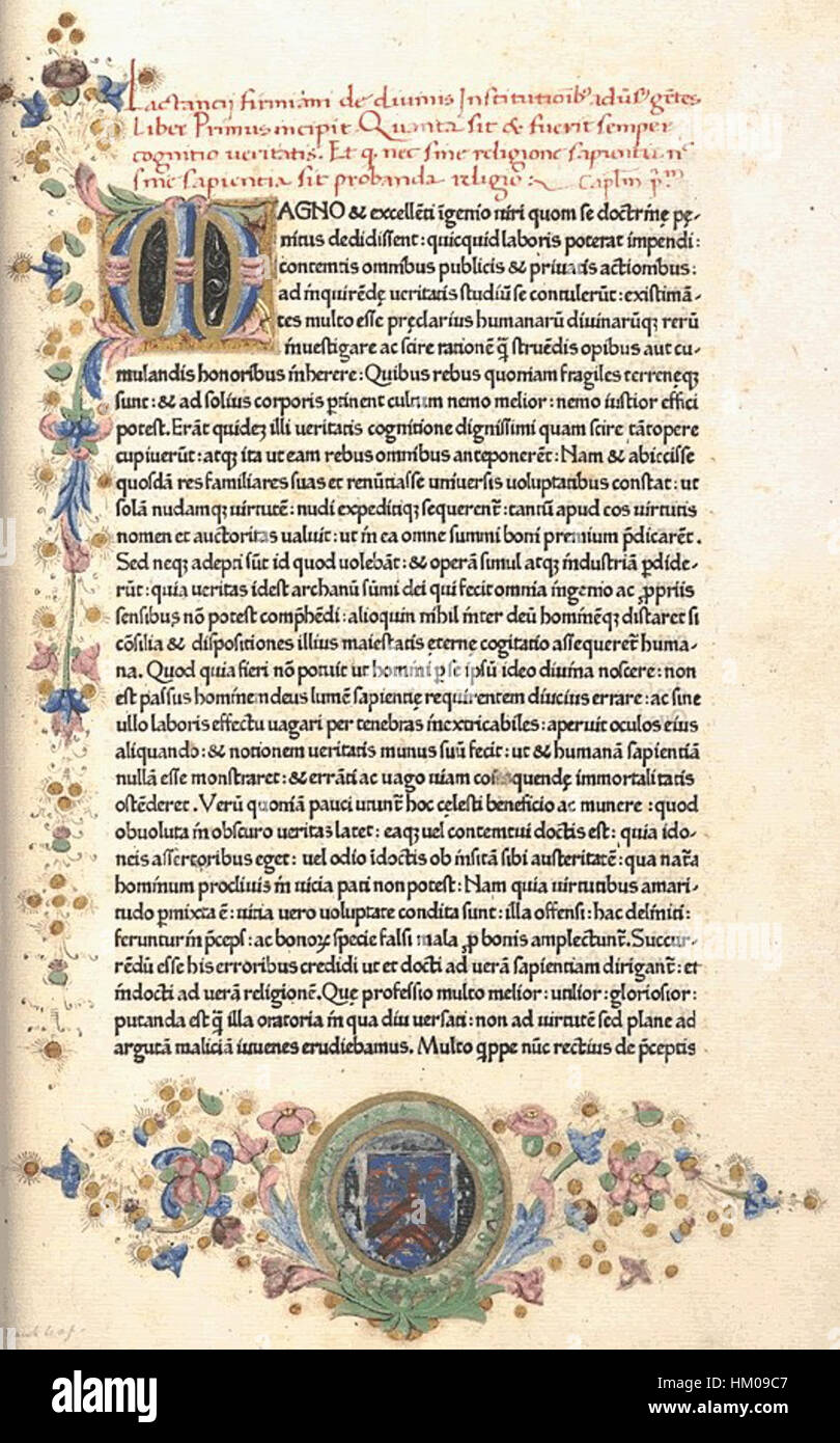 This early printed page from Lactantius' 'Divinae Institutiones ...