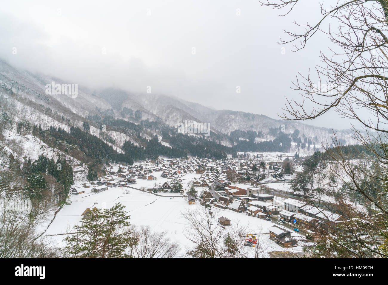 Winter Of Shirakawago with snow falling , Japan Stock Photo - Alamy