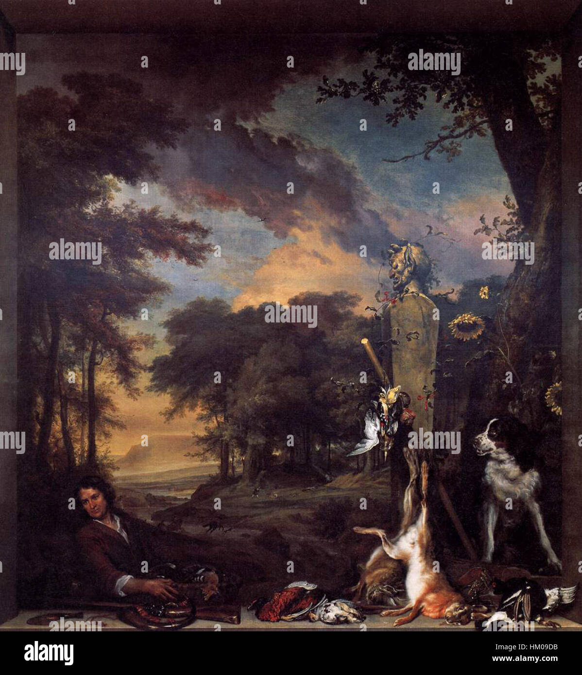 This 1697 painting by Jan Weenix features a huntsman with dead game in ...