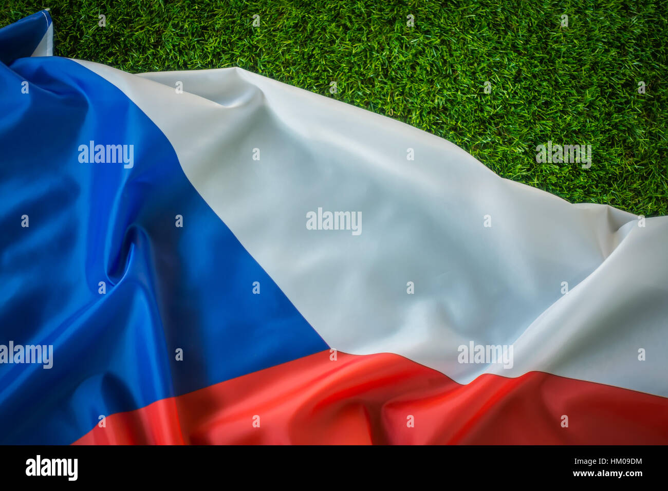 Flags of Czech Republic on green grass Stock Photo - Alamy