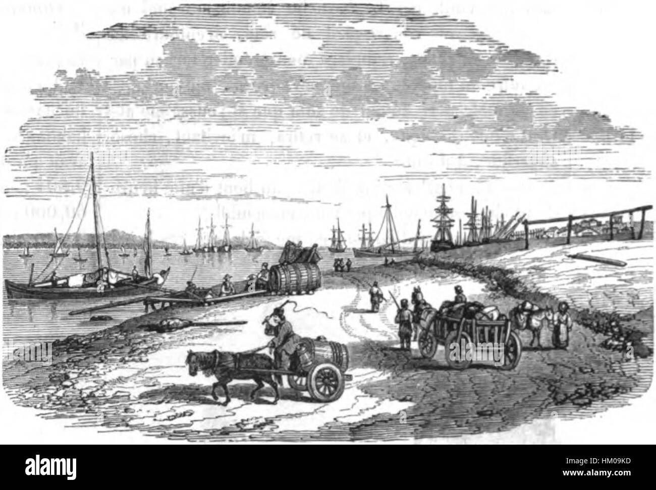 The port of Braila in Wallachia is depicted in this painting, capturing ...