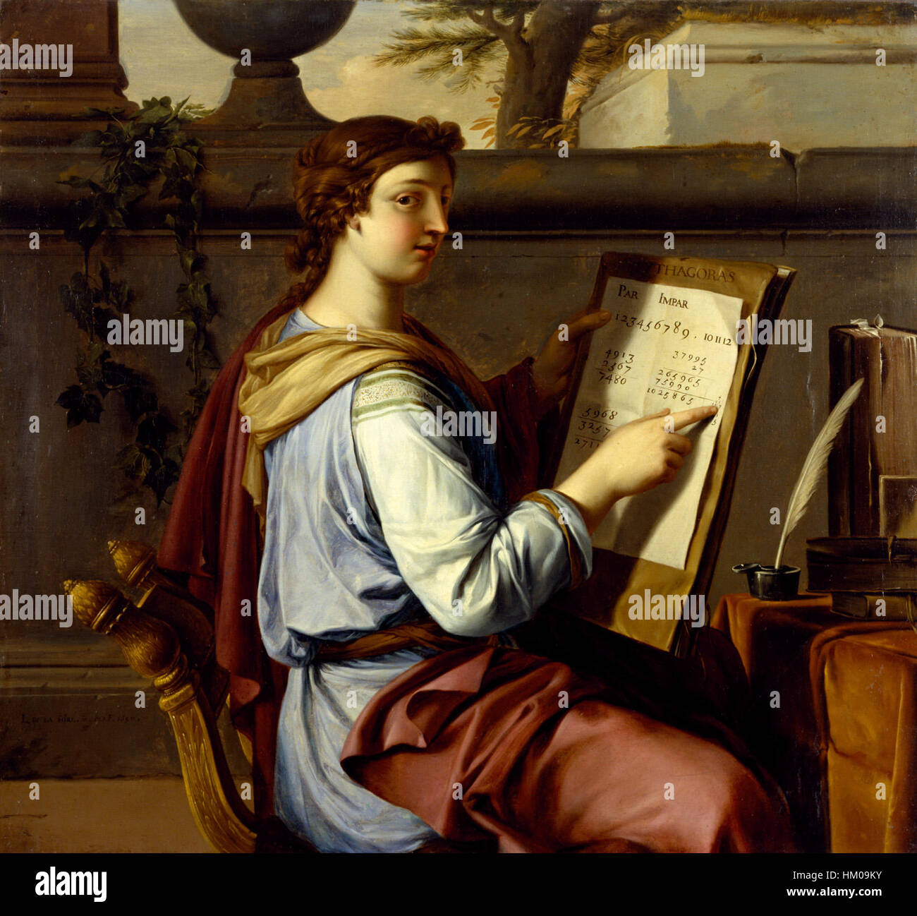 Laurent de La Hyre's 'Allegory of Arithmetic' is a detailed 17th ...