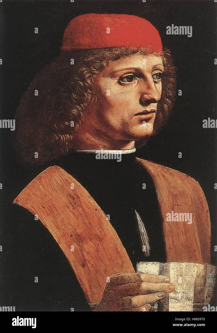 A detailed portrait of a musician painted by Leonardo da Vinci ...