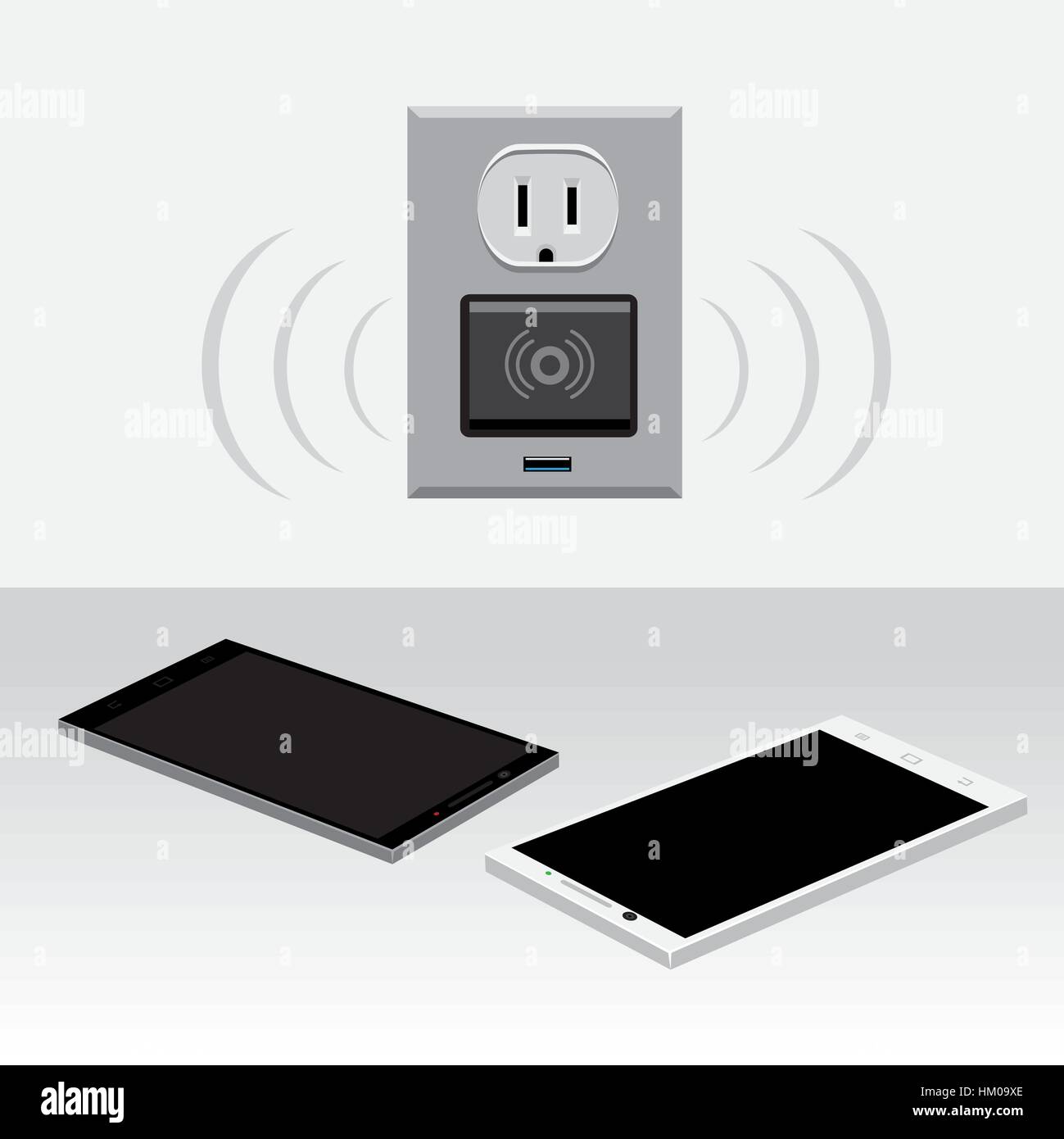 Mobile phone wireless charging device Stock Vector Images - Alamy