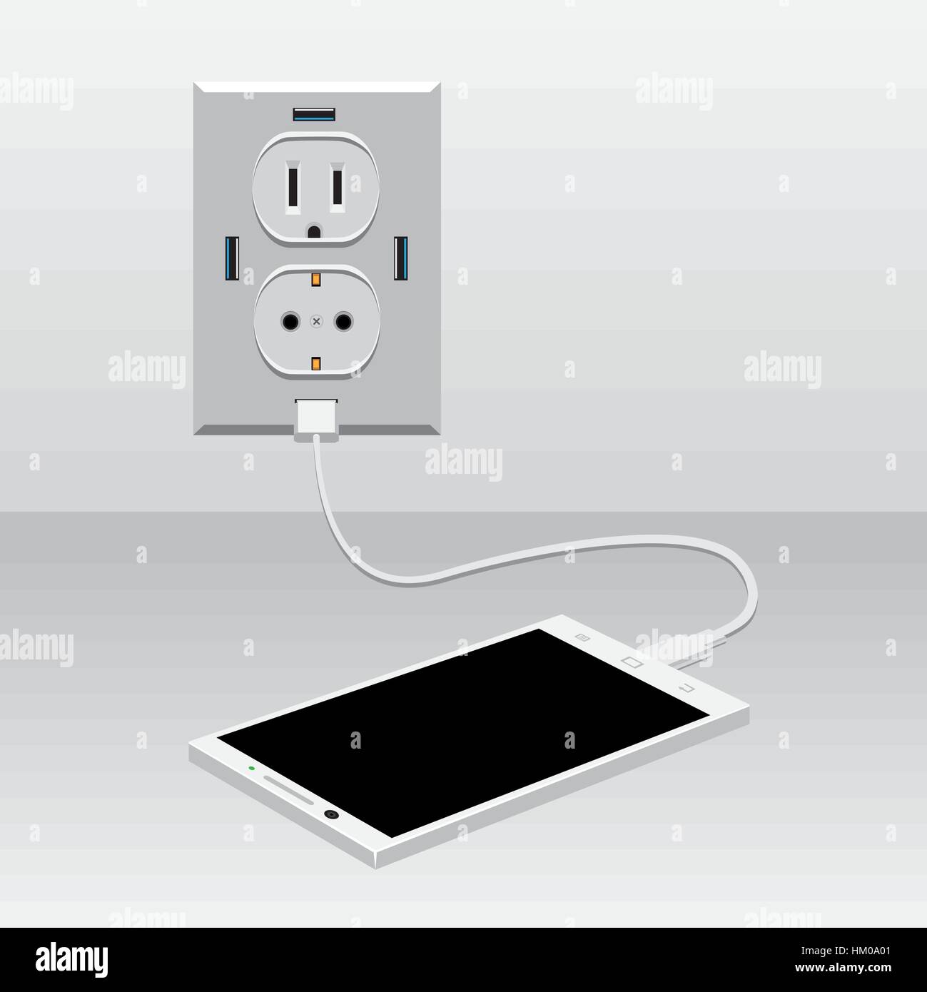 Mobile phone charged power Stock Vector Images - Alamy