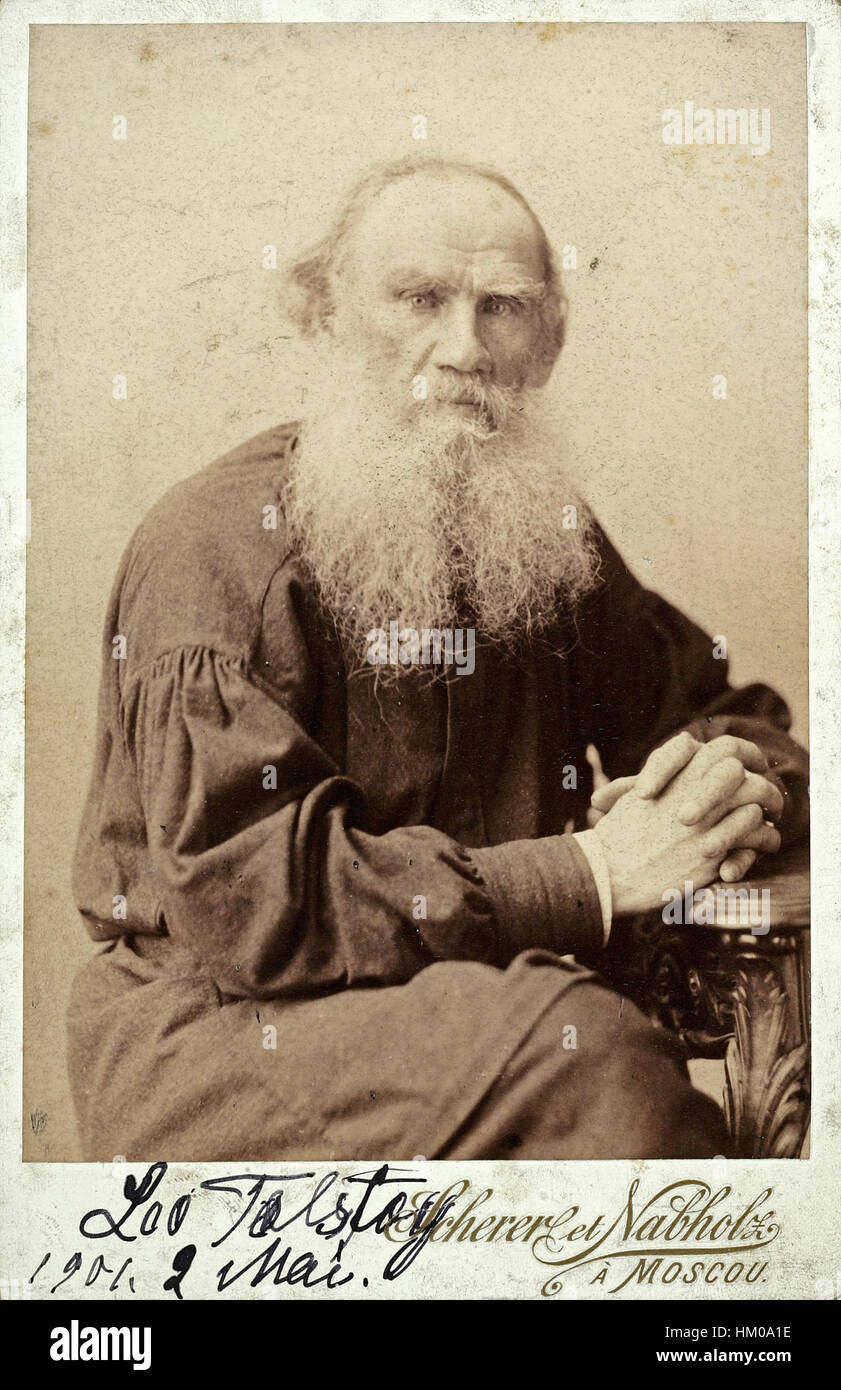 This 1901 portrait of Leo Tolstoy by Scherer & Nabholz captures the ...